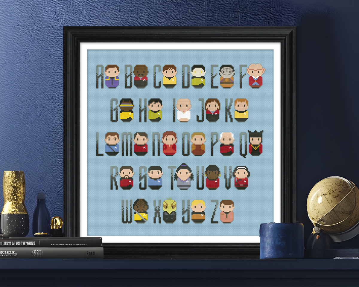 Star Trek alphabet - Cross stitch pattern - Digital Cross Stitch Pattern