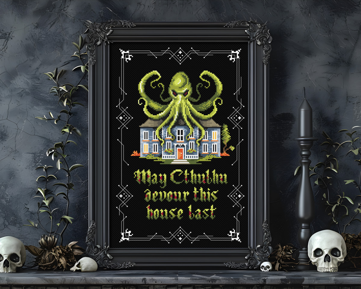 May Cthulhu devour this house last - Digital Cross Stitch Pattern