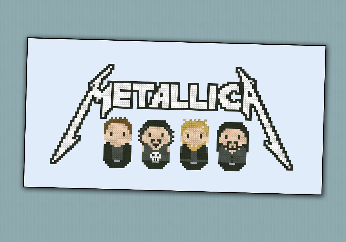 Metallica rock/metal band - Digital Cross Stitch Pattern