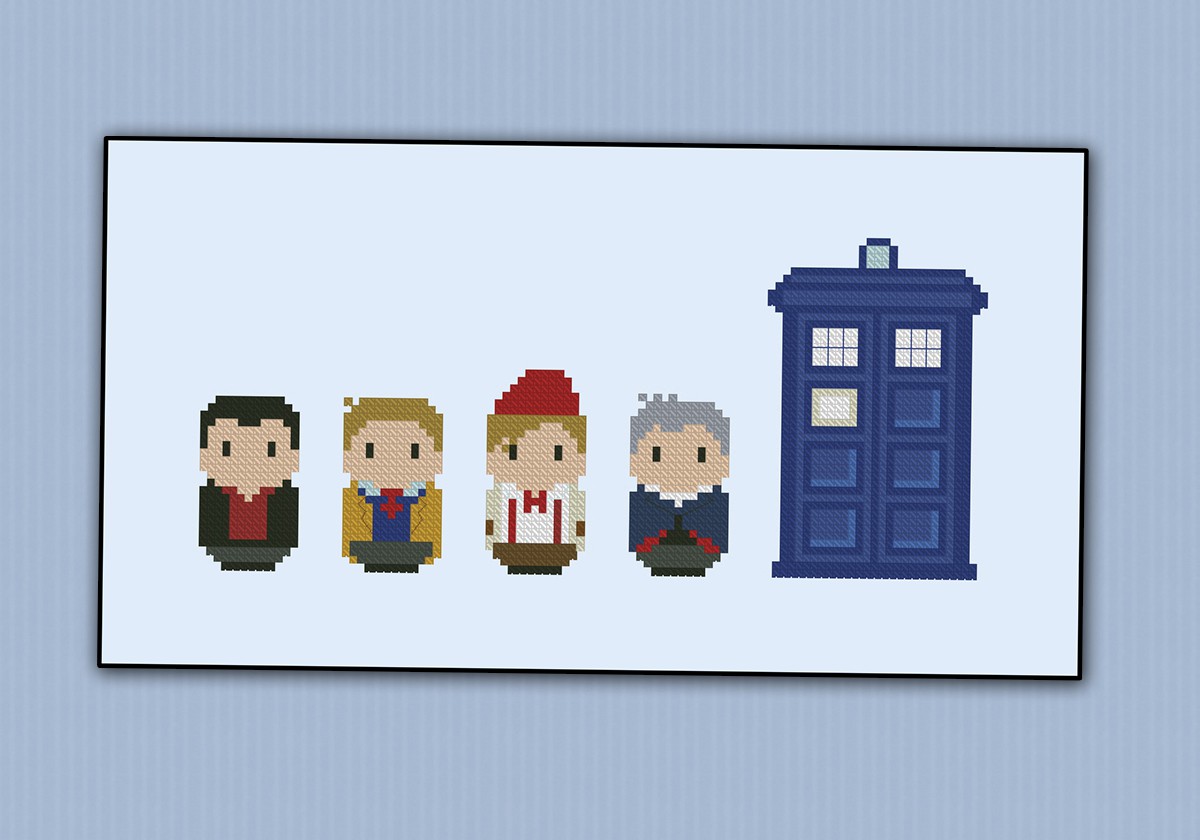 Doctor Who - Last four Doctors - Digital Cross Stitch Pattern