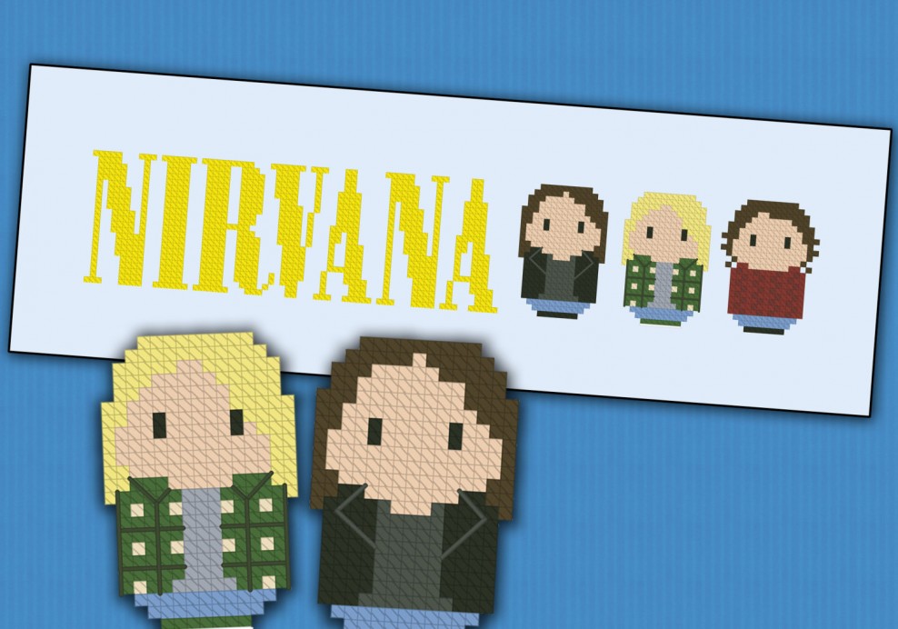 Nirvana rock band - Digital Cross Stitch Pattern