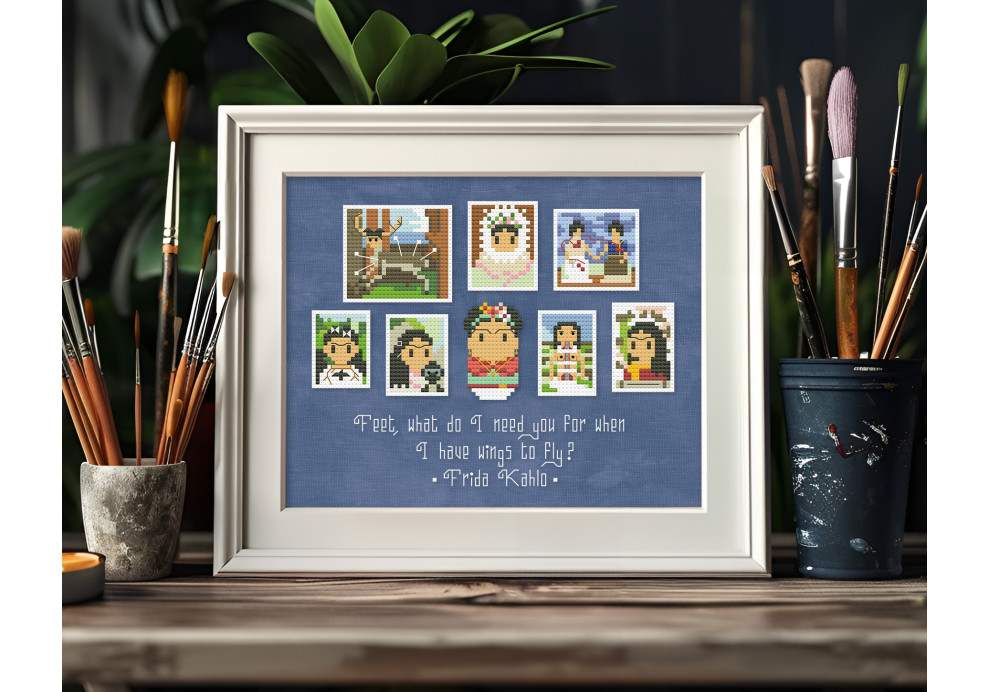 Mini Artists Galleries - Frida Kahlo - Digital Cross Stitch Pattern