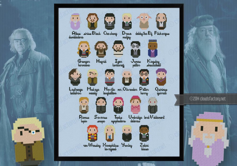 Harry Potter alphabet sampler - Digital Cross Stitch Pattern