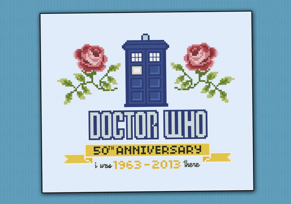 Doctor Who 50th Anniversary - Digital Cross Stitch Pattern
