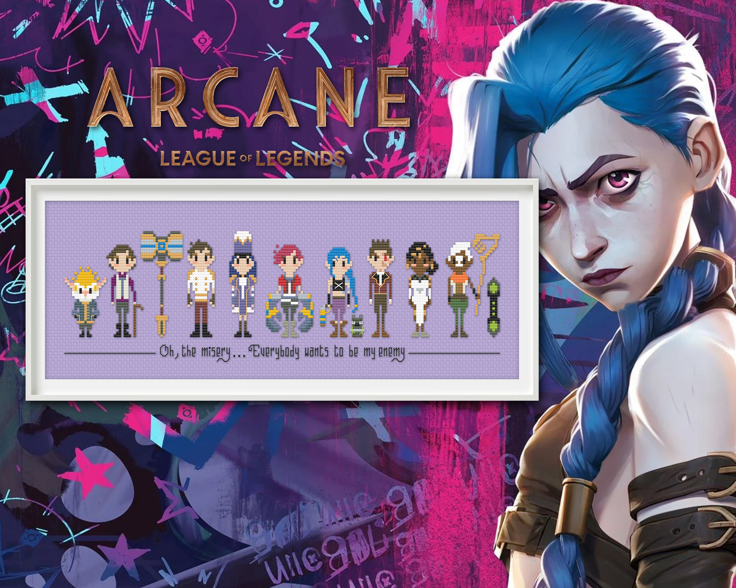 Arcane - League of Legends - Digital Cross Stitch Pattern