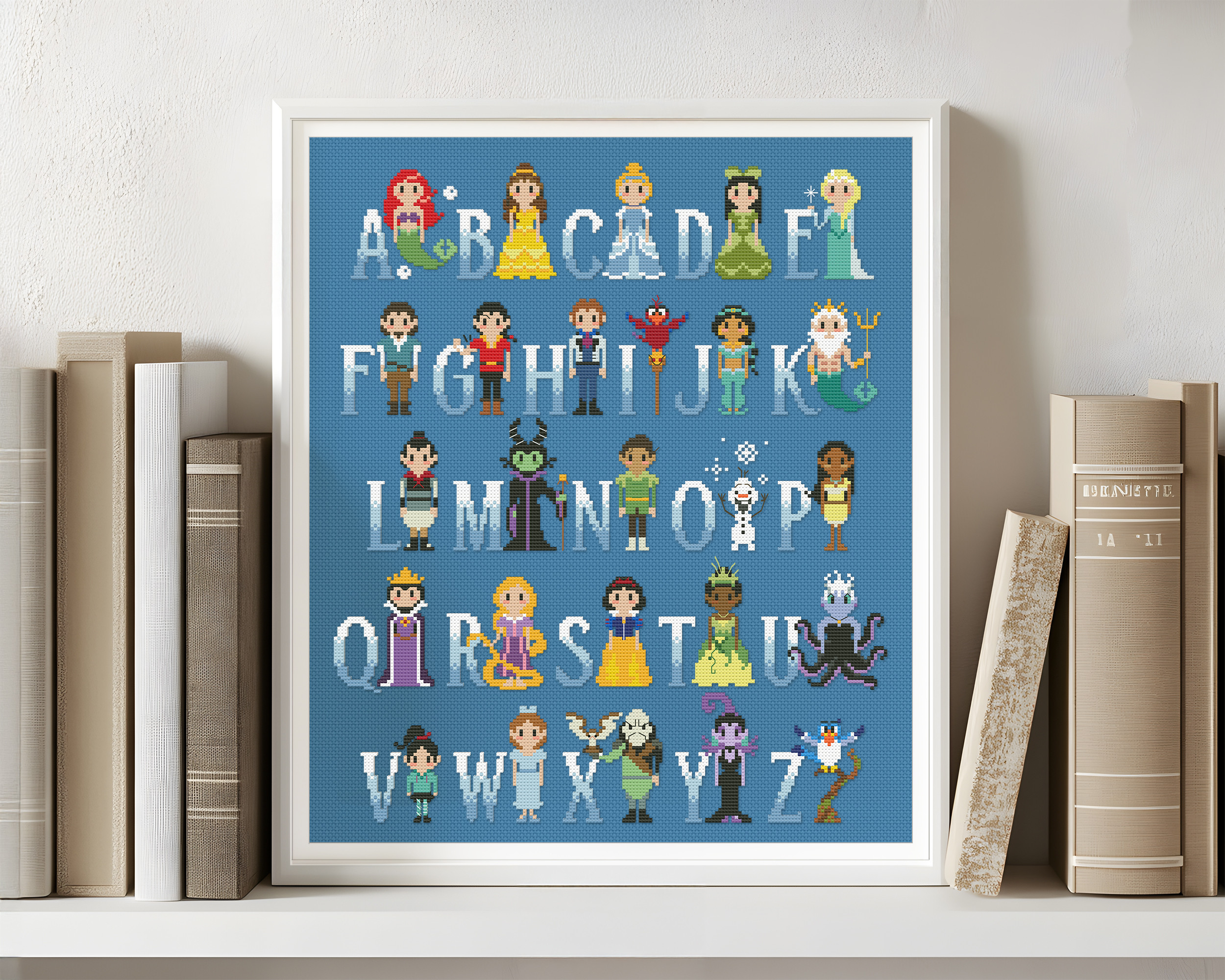 Storybook Princesses Alphabet - Digital Cross Stitch Pattern